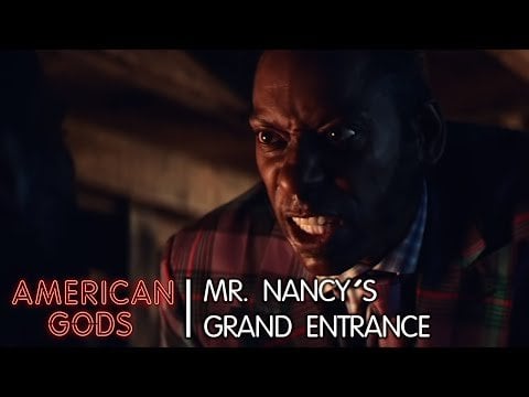 Throwback to this awesome scene from American Gods. Mr. Nancy's speech ...