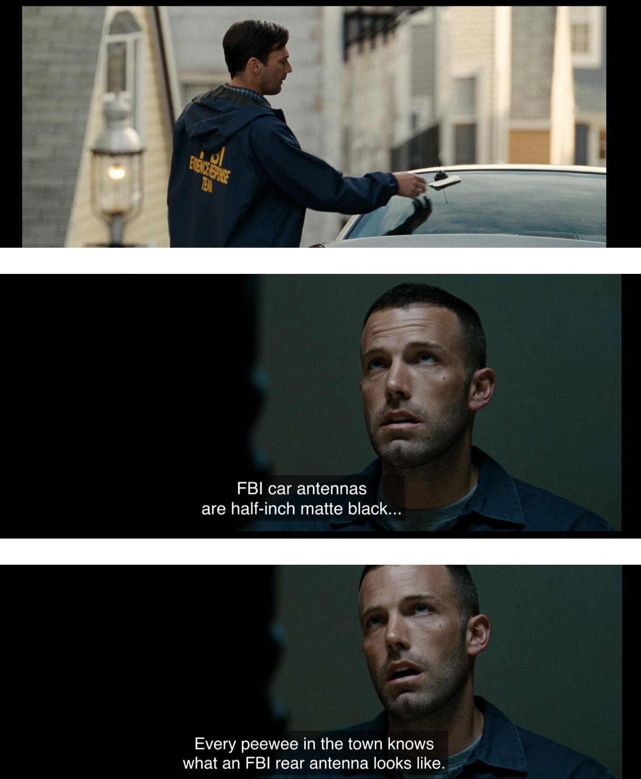 In “The Town” (2010), when the note is left on Agent Frawley’s car, it ...