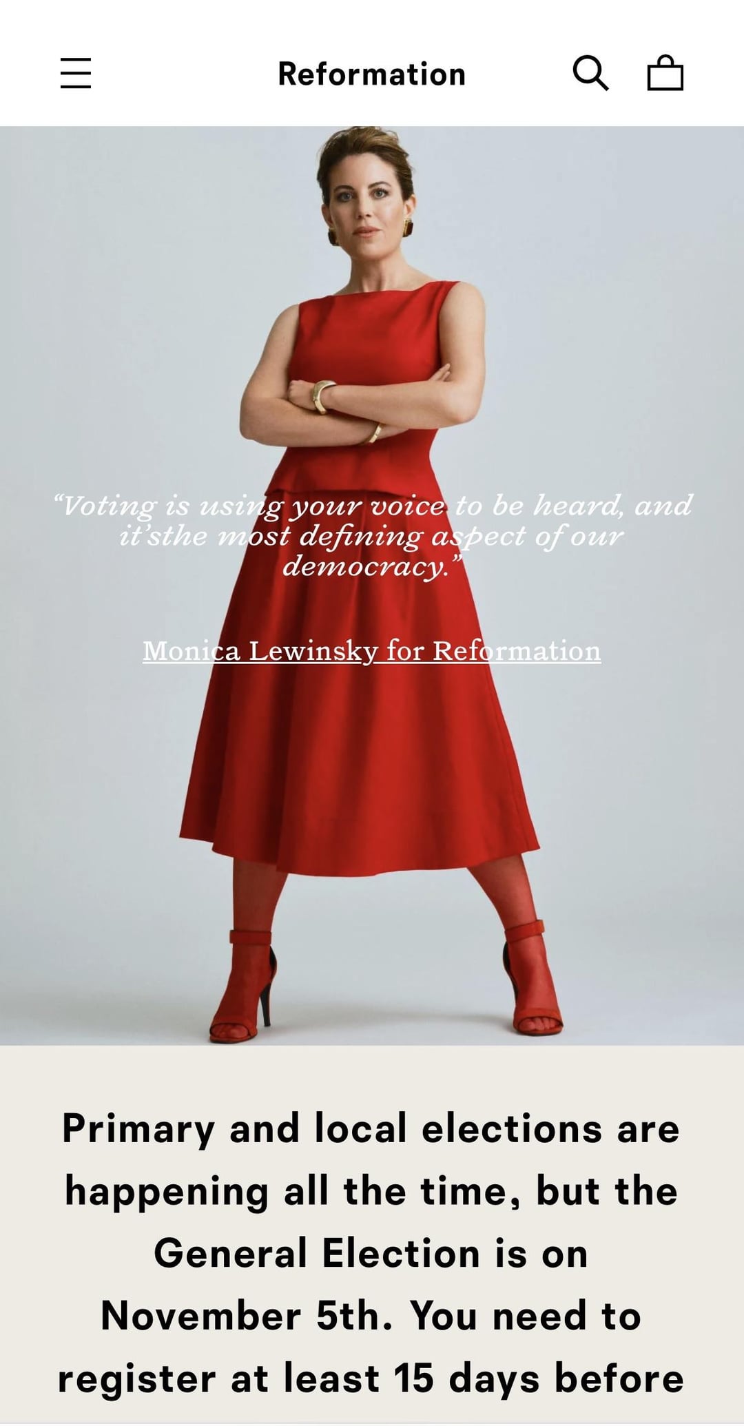 Monica Lewinsky and Reformation Partner in New Campaign for Vote.org in ...