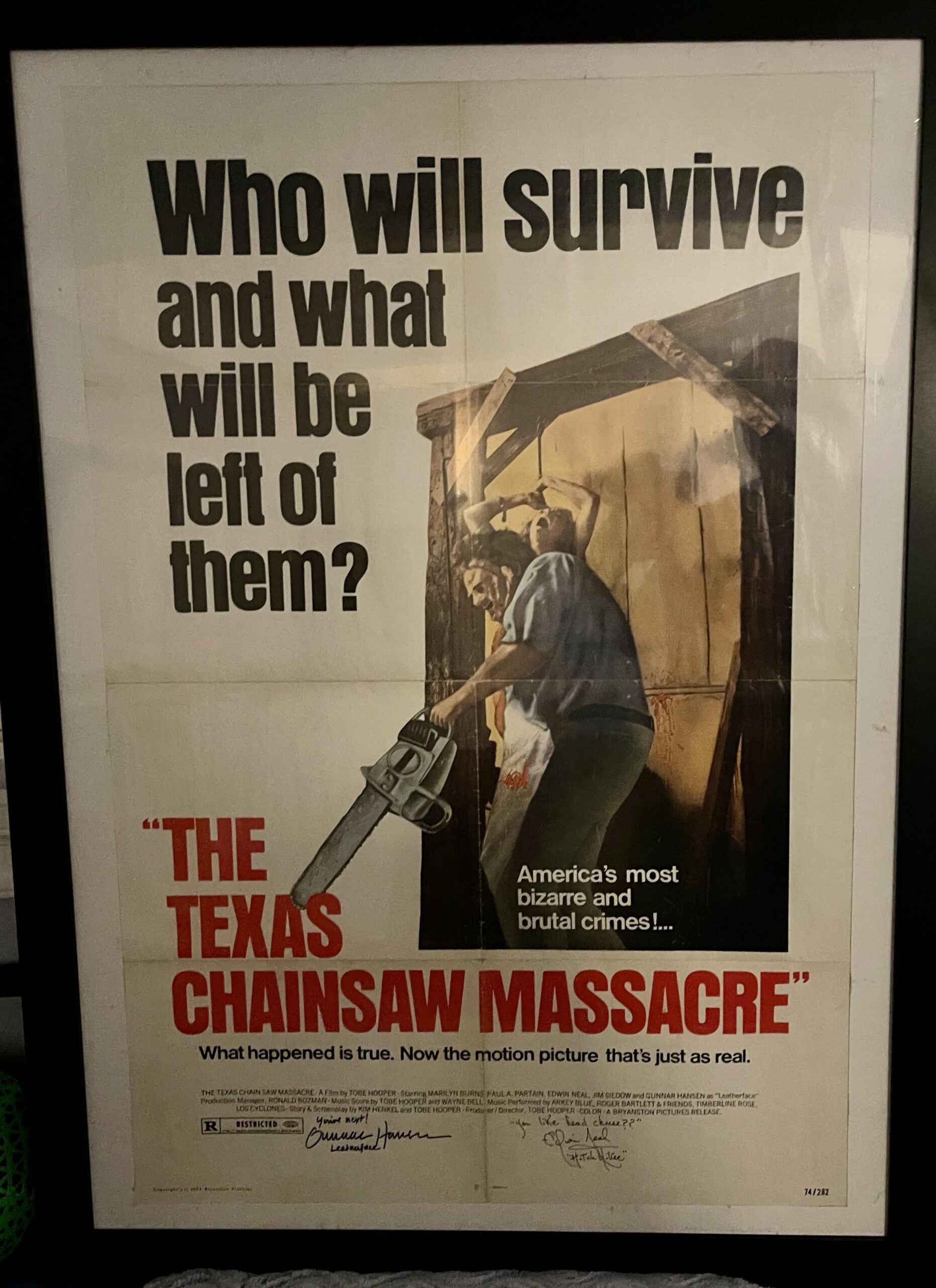 TEXAS CHAINSAW MASSACRE, ORIGINAL FIRST RELEASE HORROR MOVIE POSTER ...