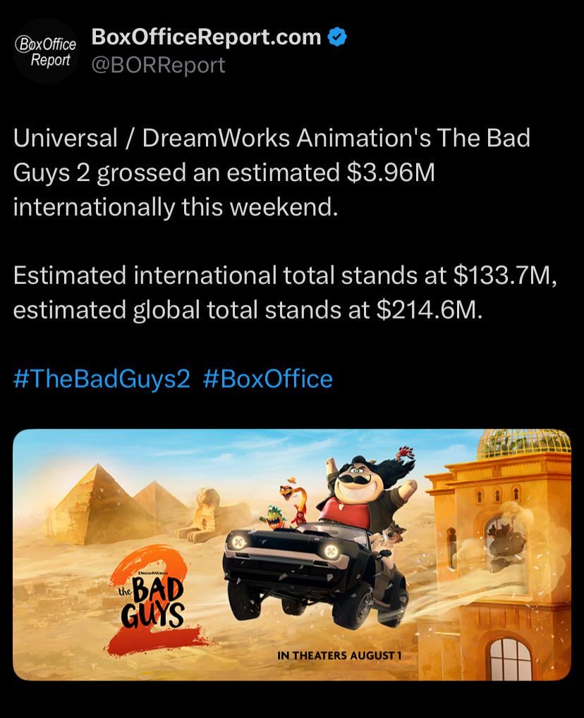 Universal / DreamWorks Animation’s The Bad Guys 2 grossed an estimated ...