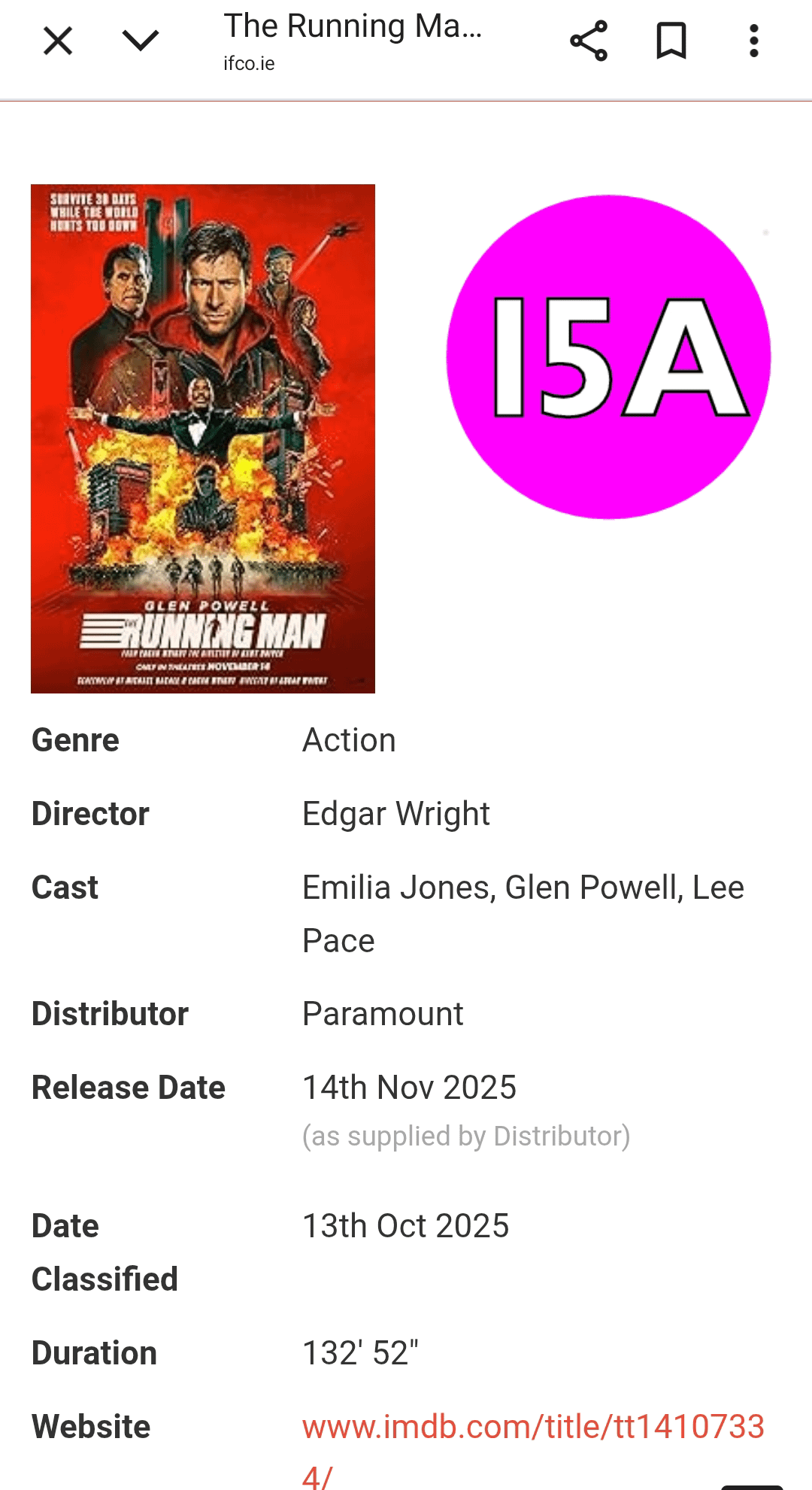 ‘The Running Man’ has a final runtime of 133 minutes – F*XOXO