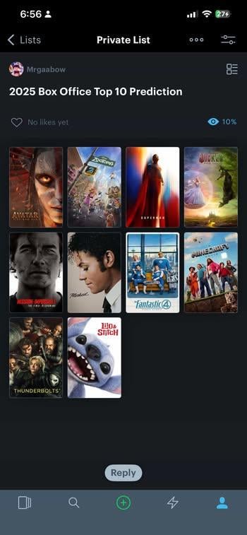 Predicted the top 10 box office in last december, didn’t age very well ...