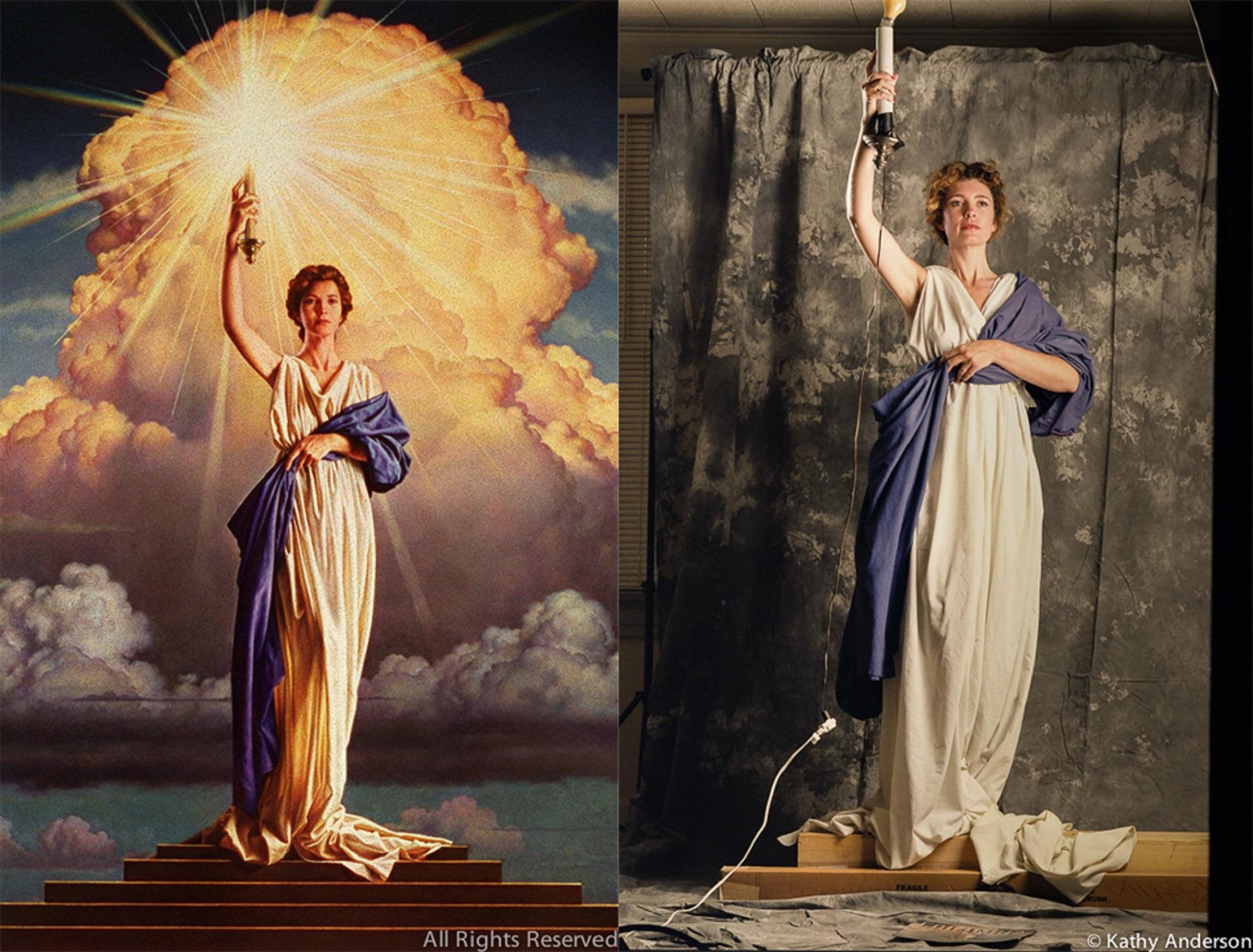 28-year-old Jenny Joseph posing for Columbia Pictures Logo. This is the ...