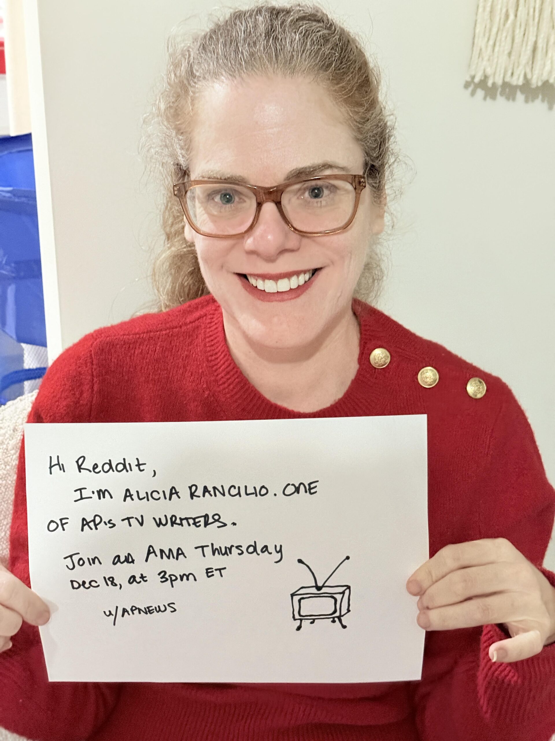 Hi! We’re AP entertainment reporters Alicia Rancilio and Andrew Dalton ...