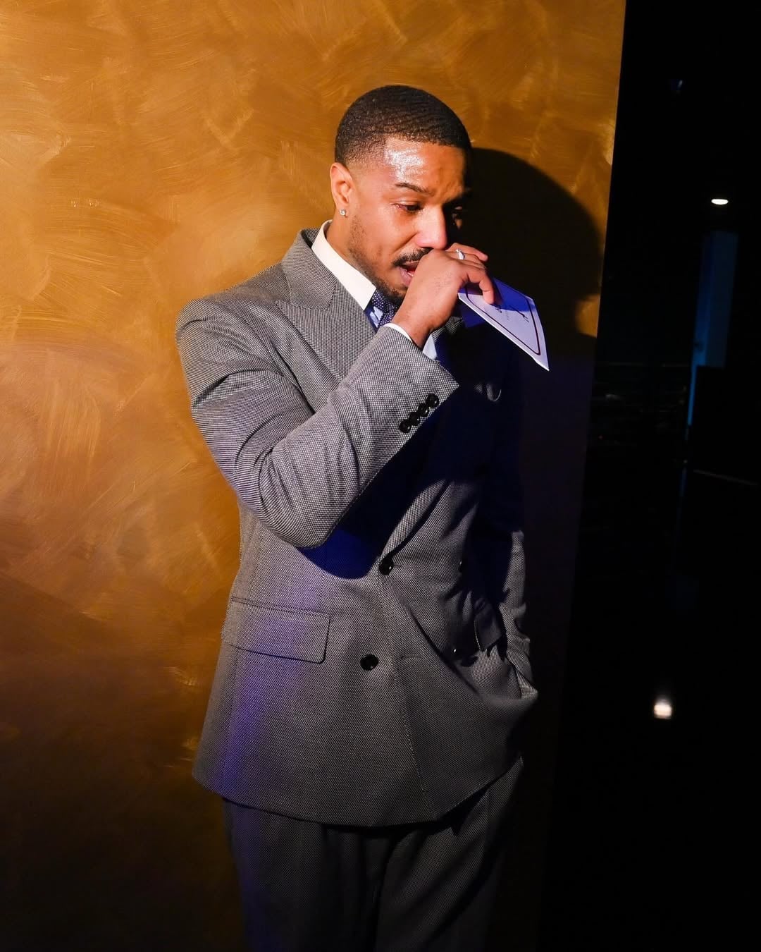 Michael B. Jordan gets emotional backstage at the Actor Awards after ...