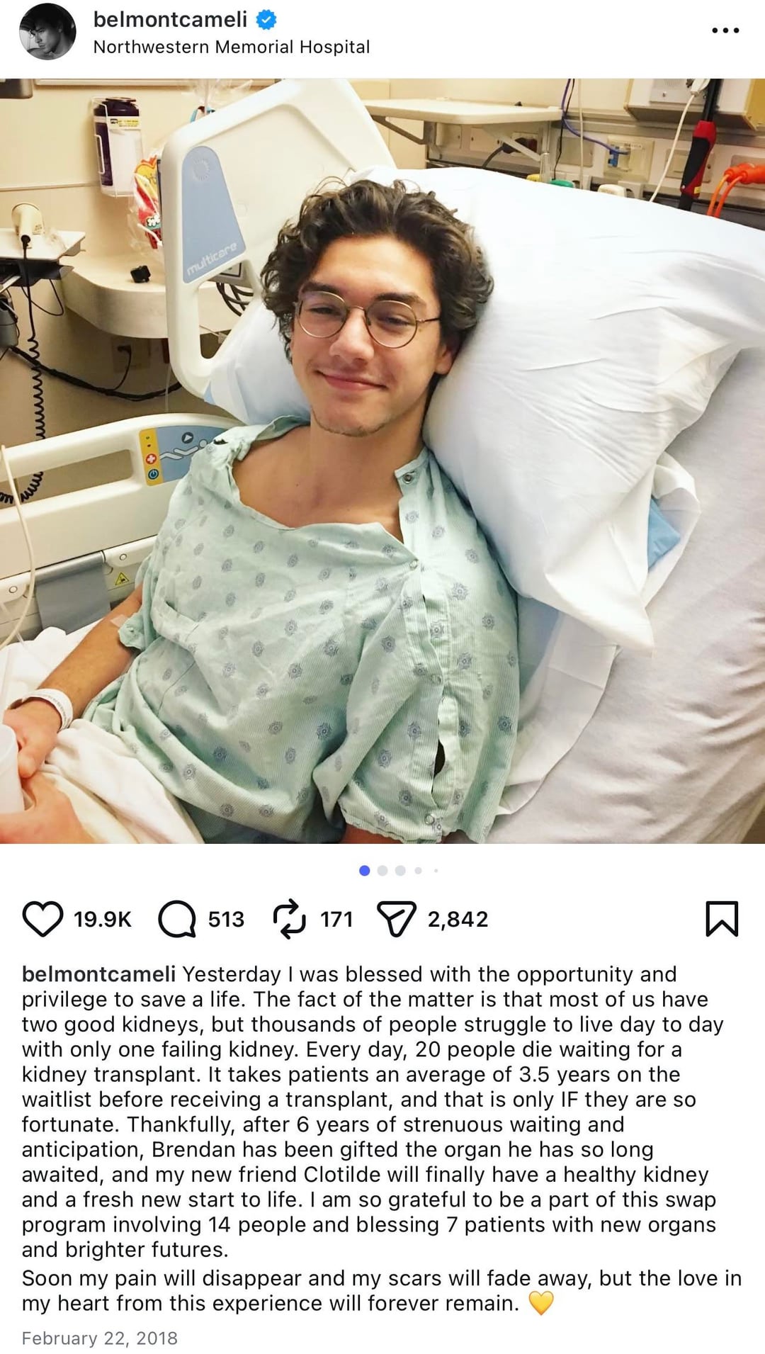 At 19, ‘Off Campus’ actor Belmont Cameli donated his kidney to a ...