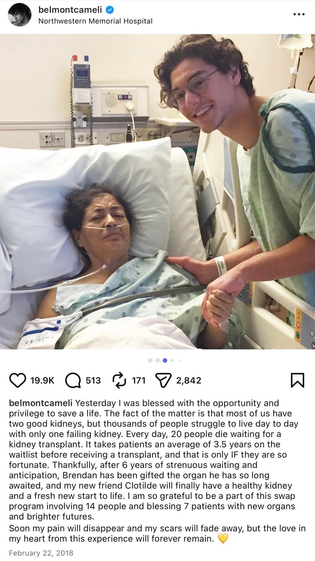 At 19, ‘Off Campus’ actor Belmont Cameli donated his kidney to a ...